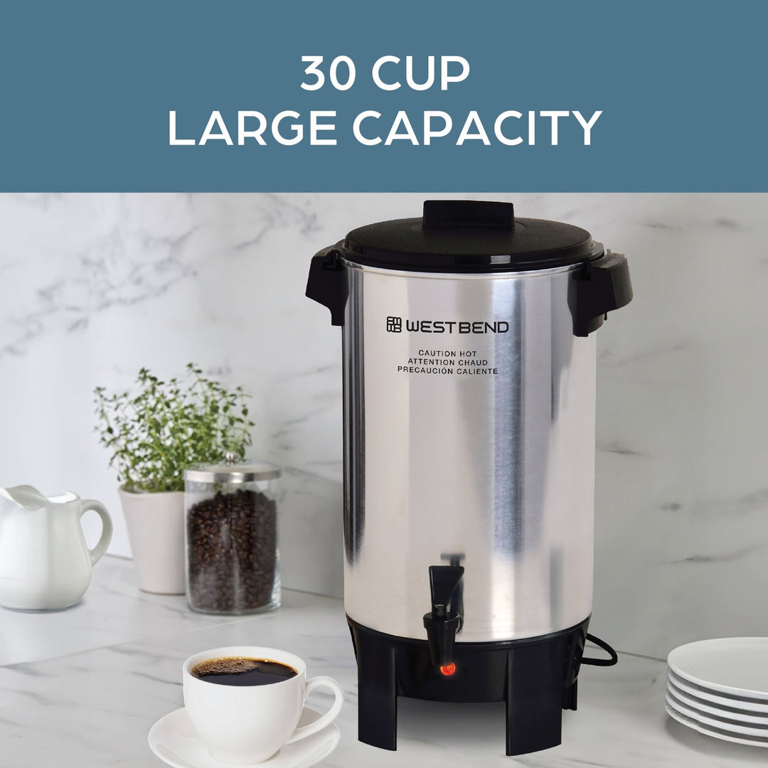 West Bend Large Capacity 30-Cup Coffee Maker with Temp Control