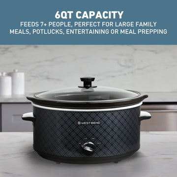West Bend Pattern Slow Cooker, 6 Qt. Capacity