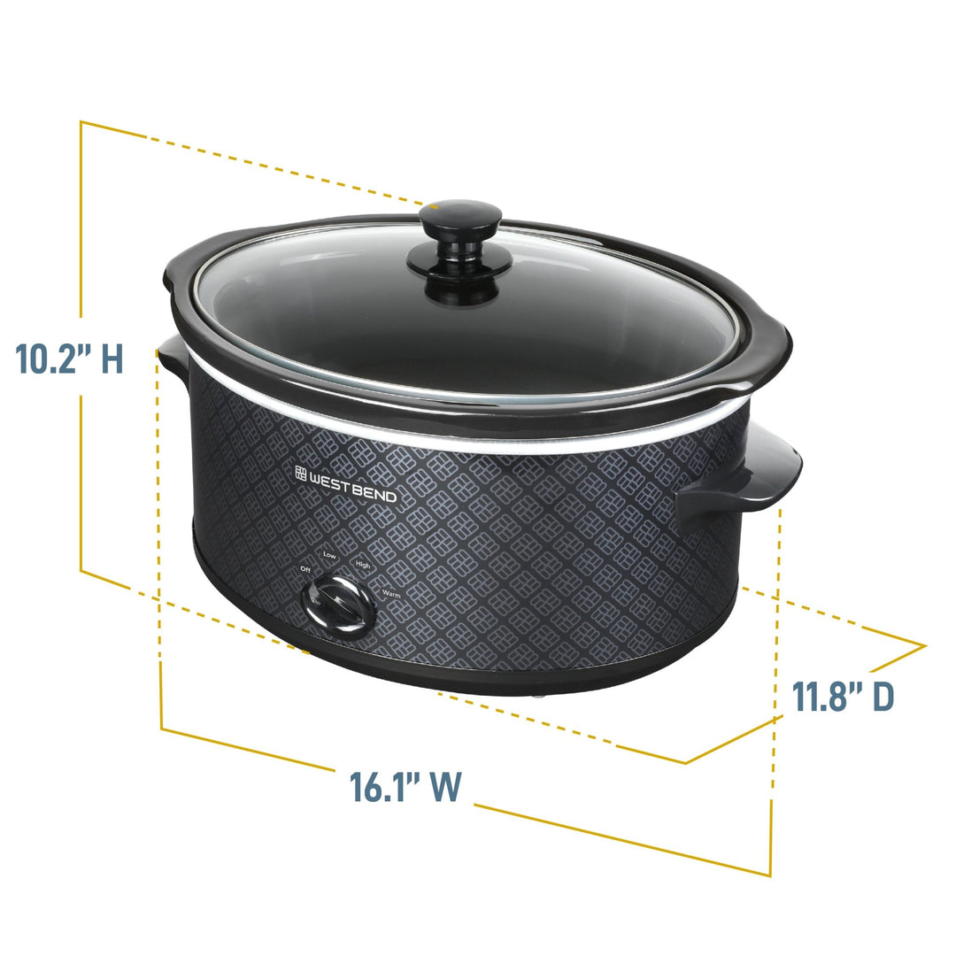 West Bend Pattern Slow Cooker, 6 Qt. Capacity
